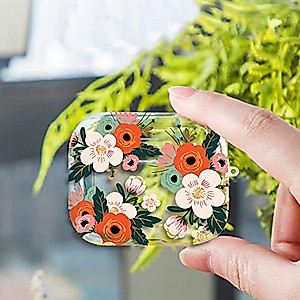 Maxjoy for AirPods 3 Case Cover, Flower Clear Cute Air Pod 3rd Generation Case for Women Girls with Keychain Protective Hard iPods 3 Gen Cover Designed for Apple AirPod 3rd Gen 2021, Floral