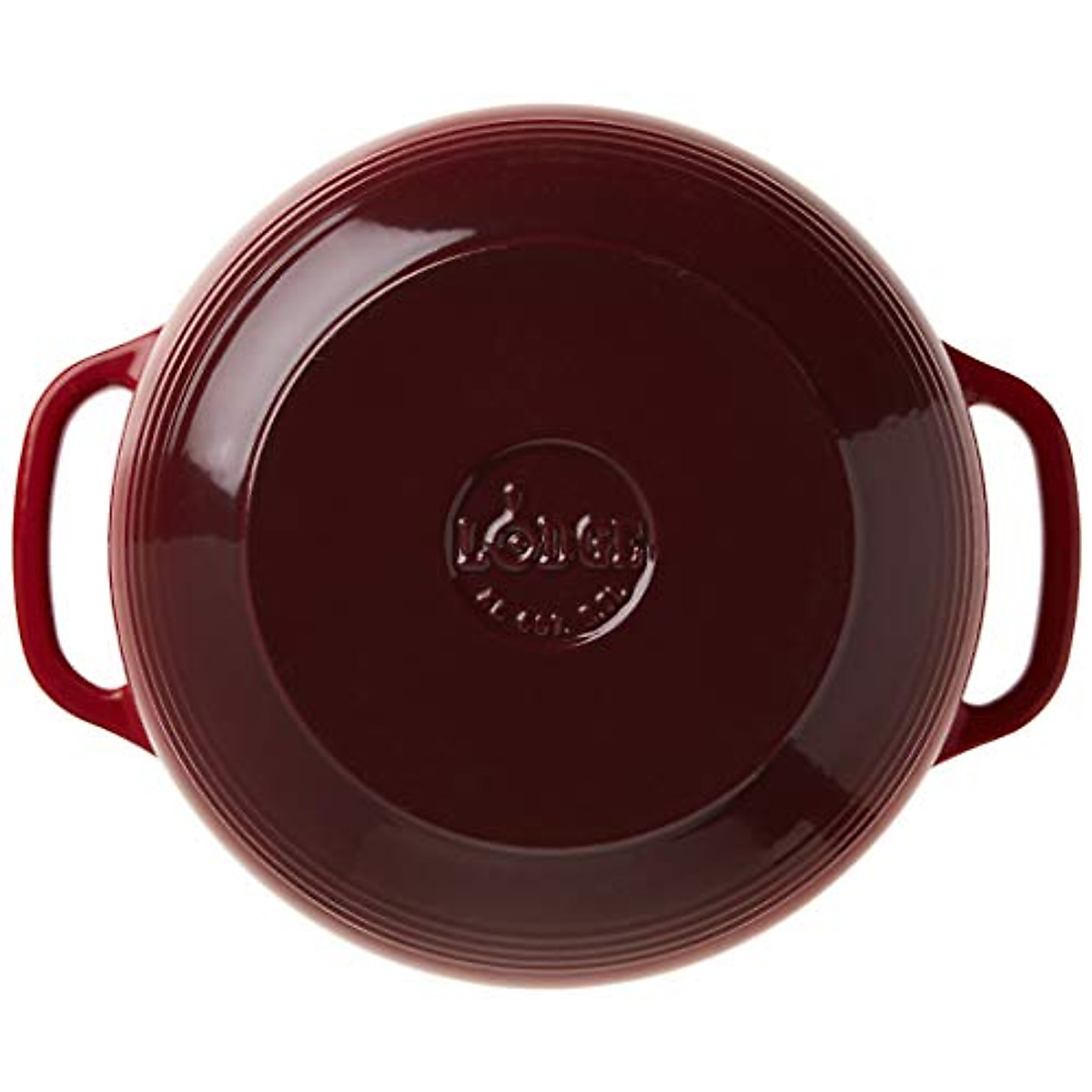 Lodge 6 Quart Enameled Cast Iron Dutch Oven with Lid – Dual Handles – Oven Safe up to 500° F or on Stovetop - Use to Marinate, Cook, Bake, Refrigerate and Serve – Island Spice Red