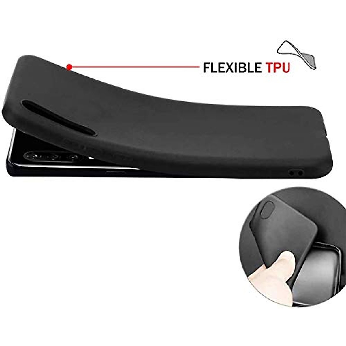 Tznzxm Case for TCL 40XL, TCL 40 XL Phone Case, TCL 40XL Case, Flexible Soft TPU Scratch Resistant Non-Slip Shock Absorption Rubber Slim Back Case for TCL 40XL