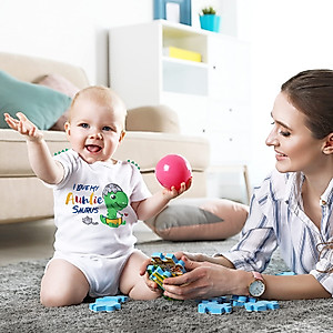 WAWSAM I Love My Auntie Bodysuit Newborn Dinosaur Romper Outfit Gift for Boys Girls Baby Infant Cotton Printed Saurus Short sleeve Onesies Dino Casual Summer Jumpsuit Gift