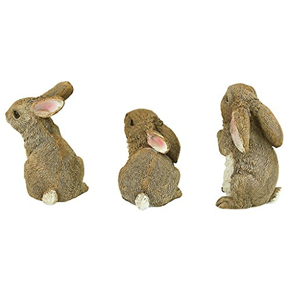Design Toscano QM92008 The Bunny Den Rabbits Garden Animal Statues, 5 Inch, Set of Three, Multicolored