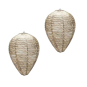 UUYYEO 2 Pcs Wasp Nest Decoy Wasp Nest Lantern Safe Hanging Wasp Deterrent for Wasps Hornets Yellow Jackets