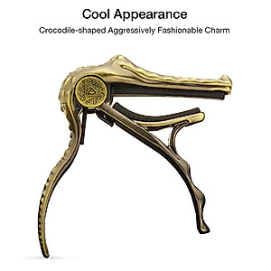 Alice A007G/BR Aluminum Alloy Bronze Alligator Shape Acoustic Guitar Capo