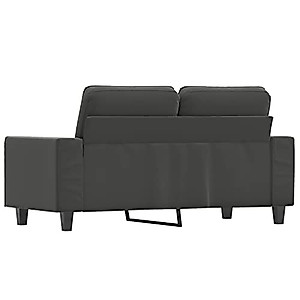 FAMIROSA 2-Seater Sofa Dark Gray 47.2" Microfiber Fabric (Weight: 48.5 lbs)(B)