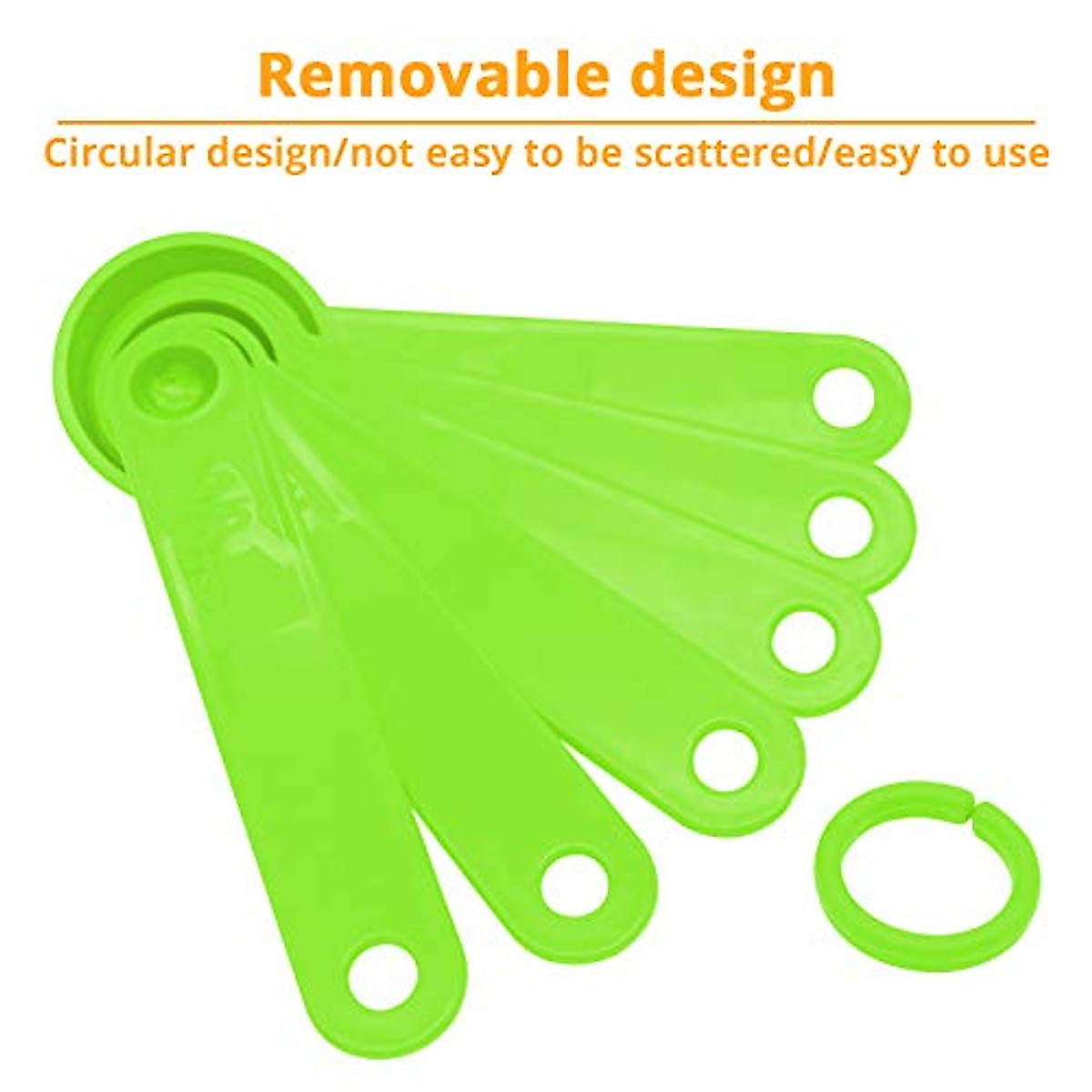 KUFUNG Kitchen Baking Plastic Measuring Spoon &Cups Set for Dry or Liquid (11 pcs, Green)