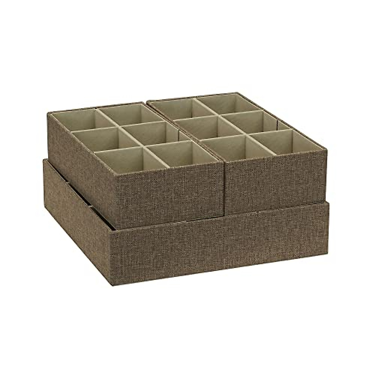 Household Essentials 3 Piece Starter Set, Latte Drawer Organizer, 3 Count (Pack of 1), Brown