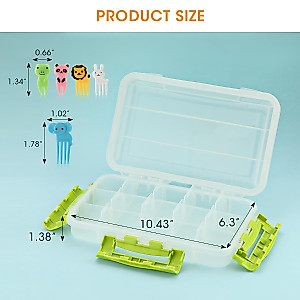 AIEVE Snack Box for Kids, Adjustable 13 Compartment Tackle Box for Snacks Charcuterie Container, Kids and Adult Reusable Snackle Box for Travel, School, Trip, Picnic, Boat