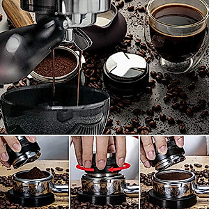 MATOW 58mm Coffee Distributor & Tamper, Dual Head Coffee Leveler Fits for Portafilter, Increased Adjustable Depth- Professional Espresso Hand Tampers