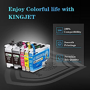 Kingjet LC3033 Ink Cartridge, Compatible Replacement for Brother LC3033XXL 3033 LC3035 3035 for Brother MFC-J995DW MFC-J995DWXL MFC-J805DW MFC-J805DWXL MFC-J815DW - LC3033 BK/C/M/Y Ink Cartridges