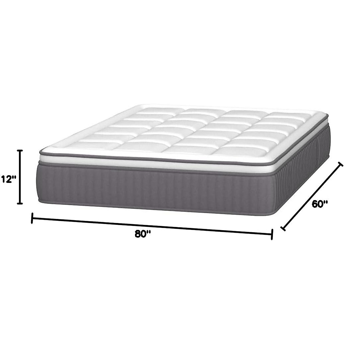 Queen Mattress, DIGLANT 12 Inch Gel Memory Foam Hybrid Mattress, Euro Top Pocket Spring Mattress in a Box, Balance Support & Motion Isolation, Medium Feel Mattress, CertiPUR-US Certified