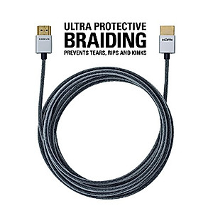 Sanus Super Slim 4' HDMI Cable - 4 Feet - 18 Gbps High-Speed Supports Full 1080P, 4K, UltraHD, 3D, Ethernet, and Audio Return Channel - SOA-SH4