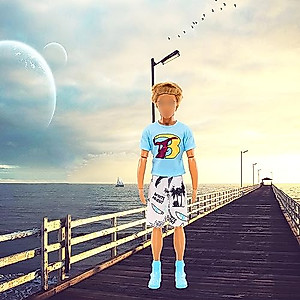 Miunana Lot 12 Items Doll Clothes for Boy Doll Include Random 4 pcs Casual Wear + 5 Pcs Dolls Pants +3 Shoes