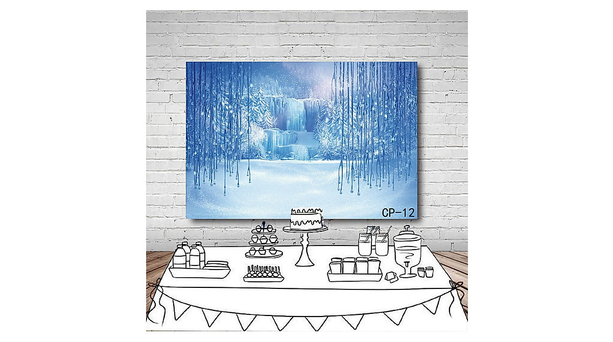 Lywygg 7x5ft Snow and Ice Winter Backdrop for Photography Studio