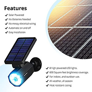 Bell+Howell Bionic Spotlight Deluxe Solar Lights Outdoor with Motion Sensor 50% Brighter 8 LED Bulbs LED Lights Waterproof Landscape Spotlights for Patio Yard Garden Outdoor Lighting As Seen On TV