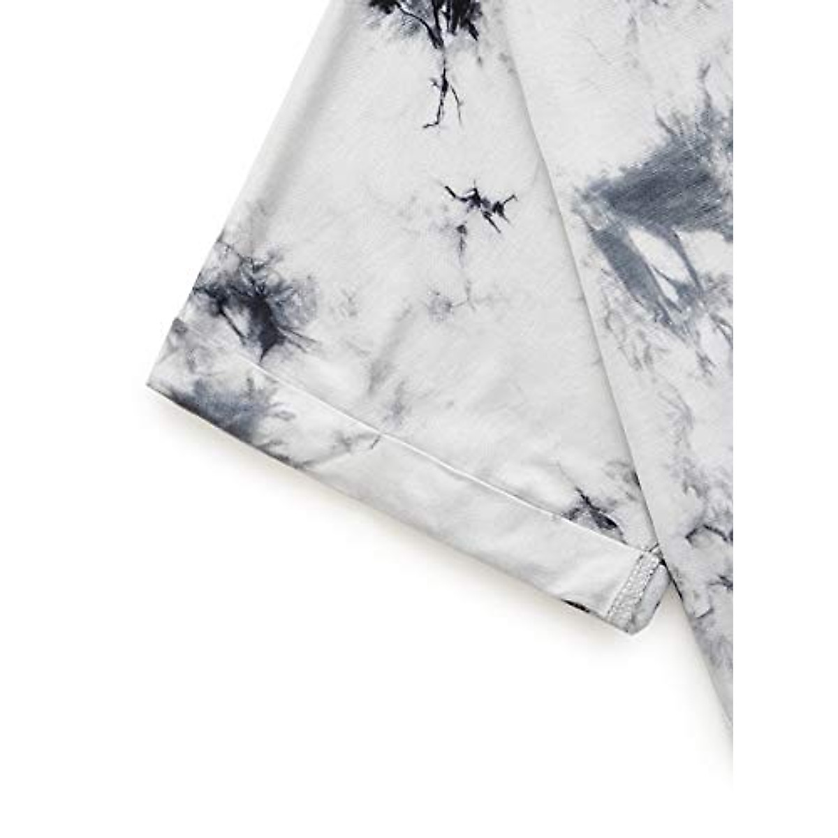 SweatyRocks Women's Round Neck Short Sleeve Casual Tie Dye Crop Top T-Shirt Grey XS