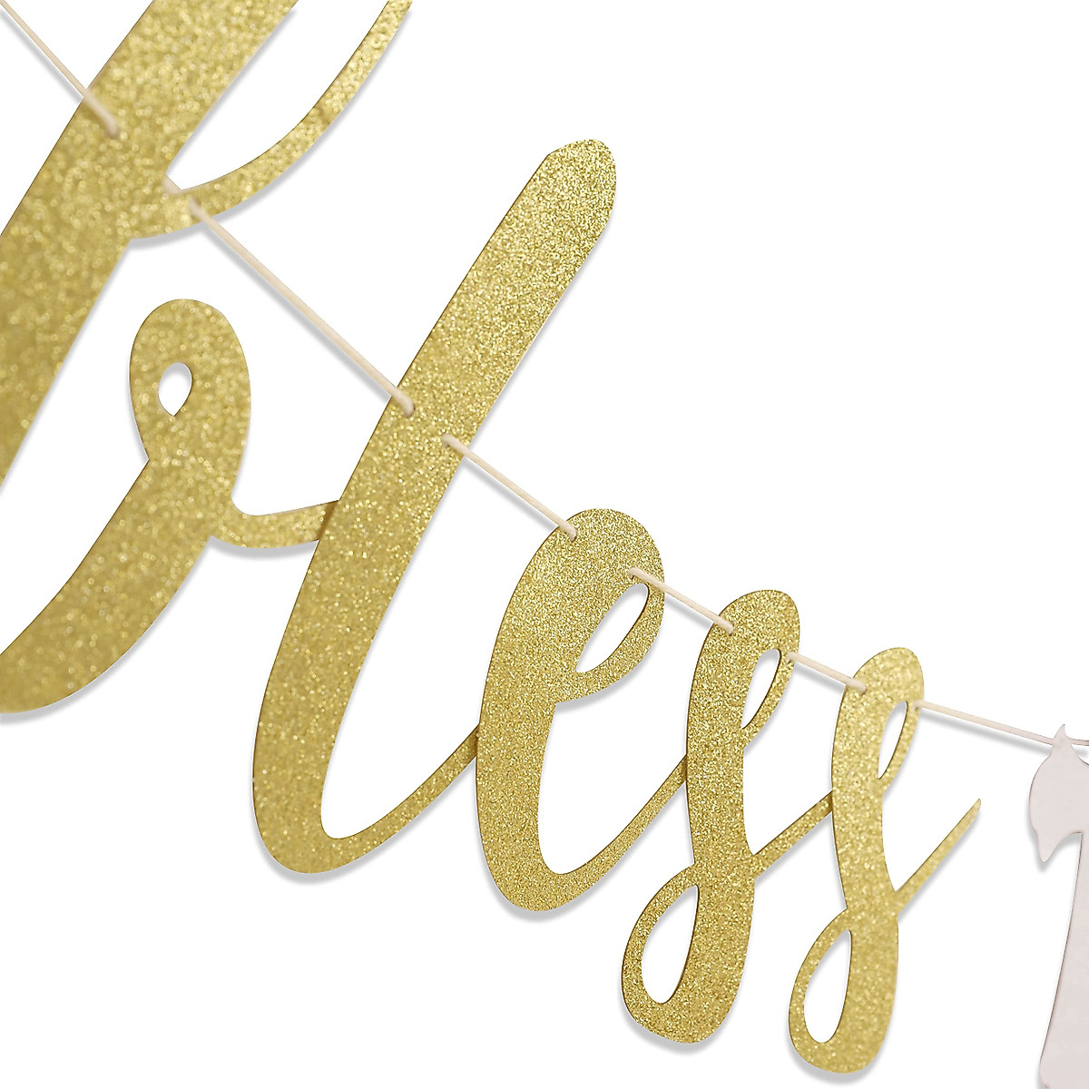 Bless This Child Banner - boy/girl Baptism Gold Banner, First Communion Baby Shower Banner, Party Toppers, Baby Baptism Shower, Baptism Banner