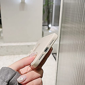 Ownest Compatible for iPhone XR Case Cute Painted Design Brown Bear with Cheeks for Women Girls Fashion Slim Soft Flexible TPU Rubber for iPhone XR-Beige