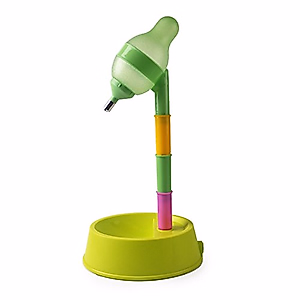 NACOCO Pet Standing Water Dispenser Cat Dog Standing Bowl with Detachable Pole Automatically Feeding Water Height Adjustable (Green)