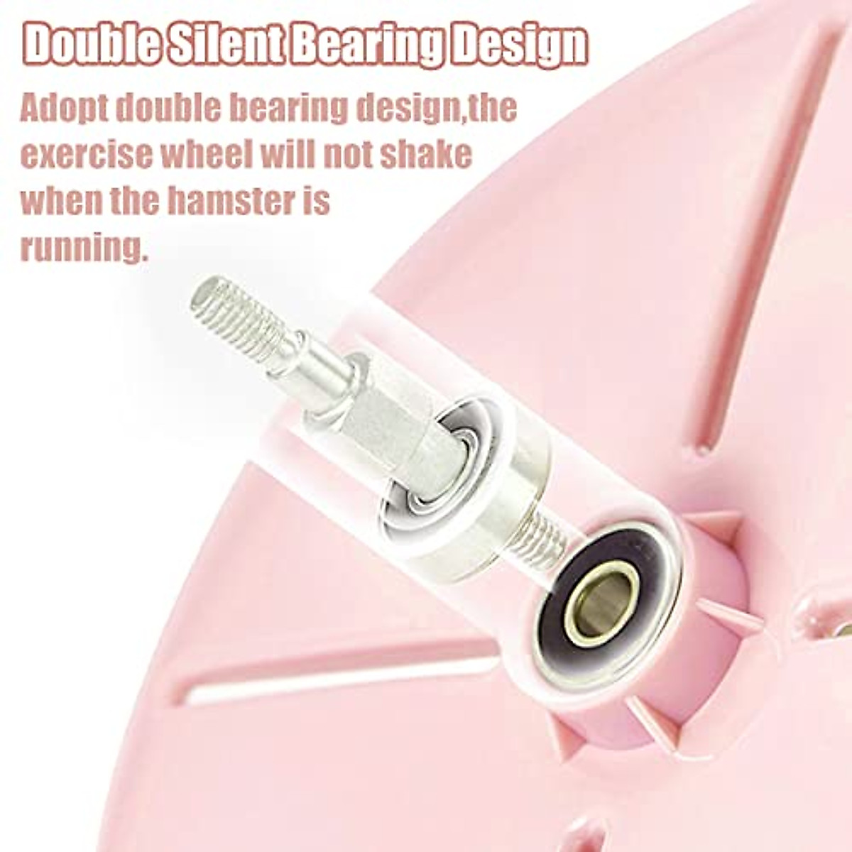 Hamster Silent Exercise Wheel Quiet Spinning Candy-Color Running Wheels with Height-Adjustable Stand for Hamster Gerbils Dwarf Hamster Mice Rat Teddy Hamster