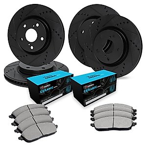 R1 Concepts Front Rear Brakes and Rotors Kit |Front Rear Brake Pads| Brake Rotors and Pads| Ceramic Brake Pads and Rotors|fits 2013-2022 INFINITI JX35, QX60; Nissan Murano, Pathfinder