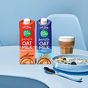 nutpods Cinnamon Dolce Barista Oat Milk - Sugar Free Non Dairy Milk Made from Oats - Keto Oatmilk Barista Blend - 70 calories, Gluten Free, Non-GMO, Vegan, Kosher, 32 fl oz (3-Pack)