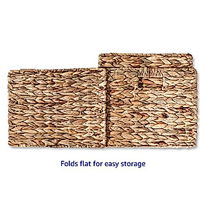 12.7" Foldable Hyacinth Storage Basket with Iron Wire Frame by Trademark Innovations