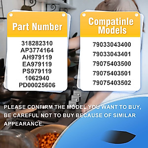 Casmer 5Pcs 318282310 Range Knob Plastic Material Compatible with Gas Cooktop Knob ， Elite Gas Range Knob AP3774164, 1062940, AH979119, EA979119, PS979119，PD00025606