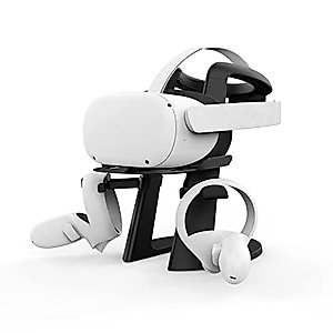 AMVR VR Stand,Headset Display Holder and Controller Mount Station for Quest,for Quest 2, Rift or Rift S Headset and Touch Controllers Black