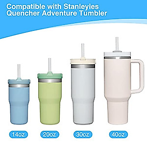 8 Pack Replacement Straws Compatible with Stanley Adventure Travel Tumbler, Reusable Plastic Straws with Cleaning Brush, Compatible with Stanley 40 oz Cup Accessories（12.5inch Long） (8 Pack)
