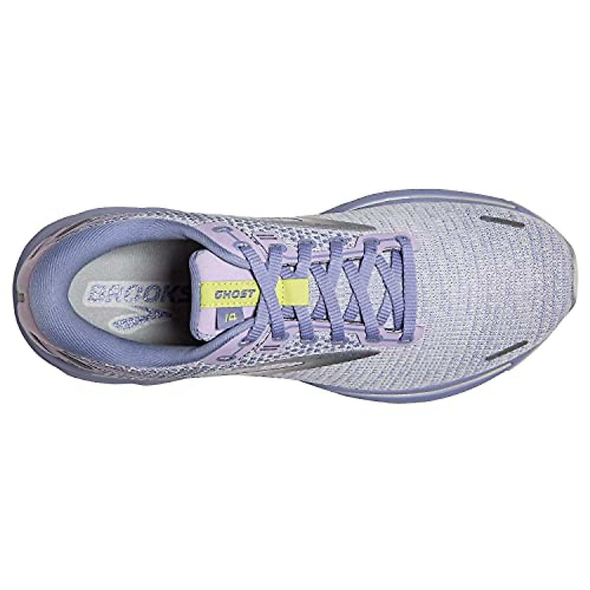 Brooks Women's Ghost 14 Neutral Running Shoe - Lilac/Purple/Lime - 12 Medium