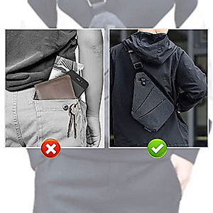 AIIONP 2023 New Personal Flex Bag, Anti-thief Slim Sling Bag Crossbody Backpack, Canvas Casual Daypack Backpacks for Men (Blue, Right)