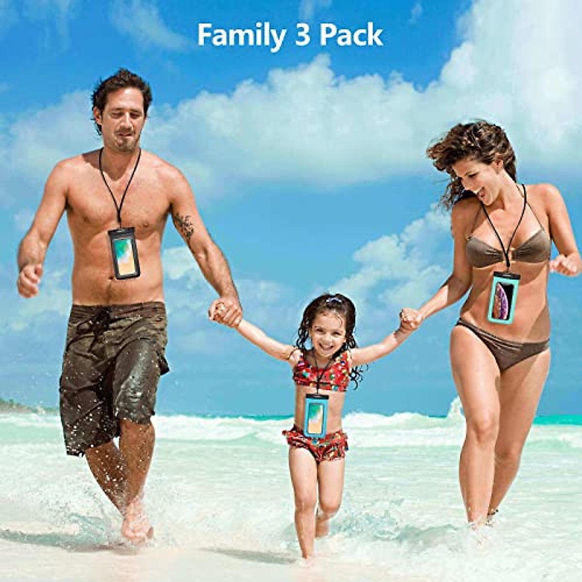 newppon Waterproof Cell Phone Pouch : 3 Pack Universal Water Proof Bag - Underwater Clear Cellphone Case Holder for iPhone 15 14 13 12 11 Pro Max Plus Samsung Galaxy Note S23 for Beach Swimming Pool