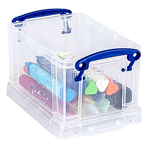 Really Useful Plastic Storage Box 0.7 Litre Clear (Pack of 4)