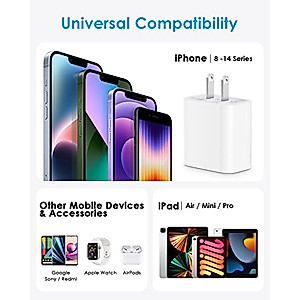 iPhone Charger 10 FT [Apple MFi Certified] 2Pack iPhone 13 14 Charger Fast Charging with USB C to Lightning Cable,20W PD USB C Charger Block Long iPhone Charger Compatible with iPhone 14/13/12/11,iPad