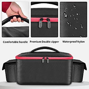 Air Compressor Bag Compatible with Milwaukee M18 Inflator 2848-20/2771-20, Air Pump Carrying Box for Milwaukee Tools,Storage Holder for 18V 3.0/4.0/5.0/6.0/6.5/7.0/8.0Ah Battery (Case Only)-Black