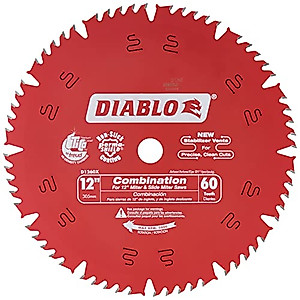 Diablo D1260X 12-Inch by 60t 1in Arbor Combination Saw Blade