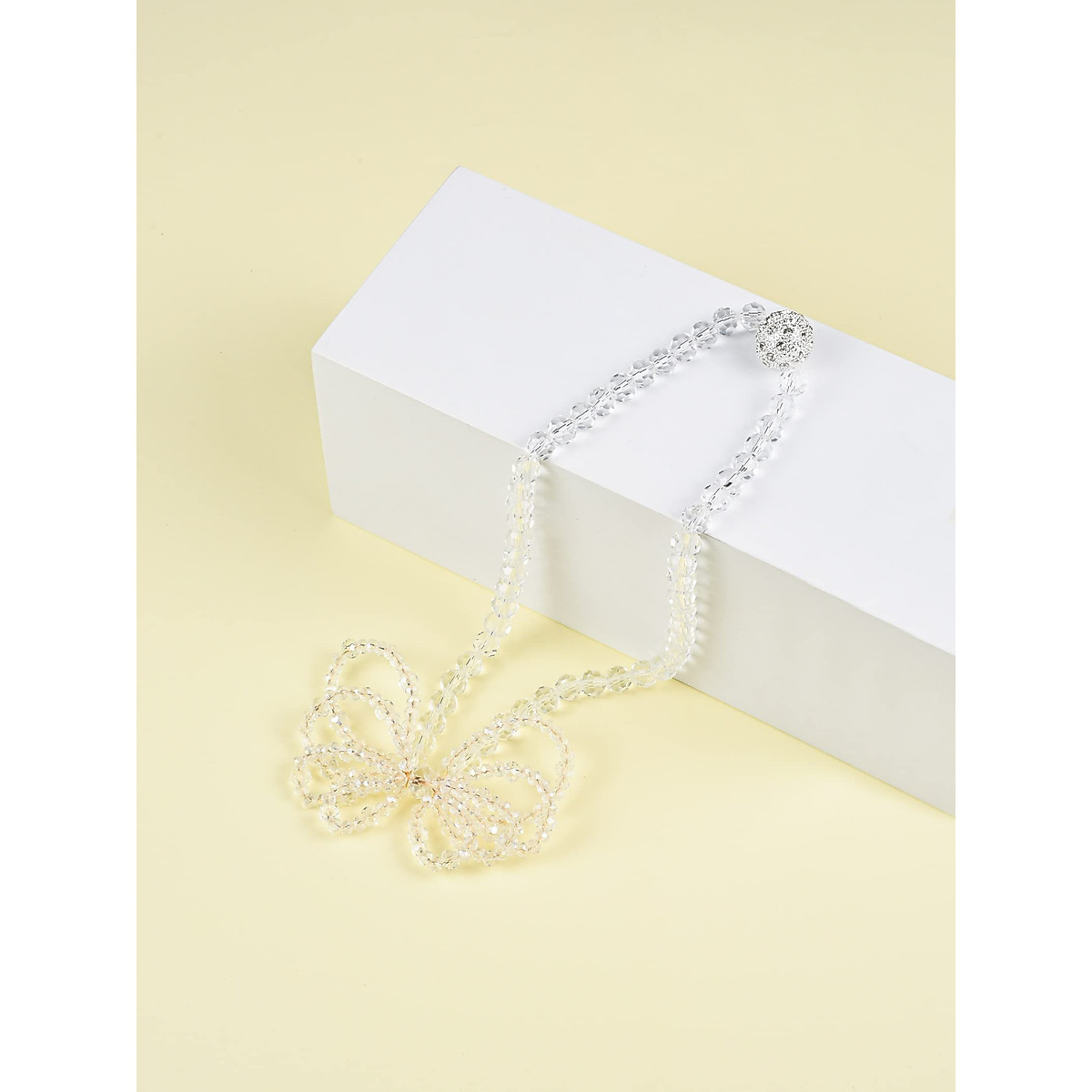 SUQ I OME 2 Pack of Handmade Sparkling Crystal Beaded Magnetic Curtain Tiebacks with Butterfly,Wedding Curtain Buckle Drapery Holder Girl's Room Decorations