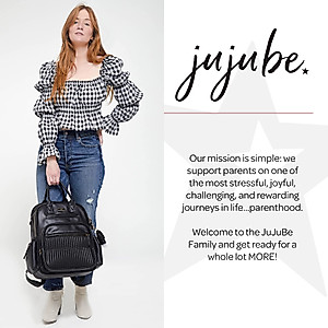JuJuBe | Million Pockets Vegan Leather Diaper Bag Backpack - Large Travel Backpack for Women | Black Catwalk