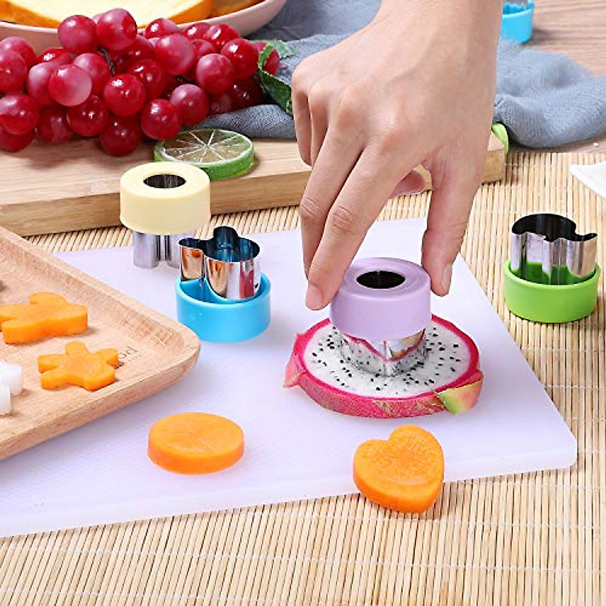 Magigift 1.5" Vegetable Cutter Shapes Set - Mini Cookie Cutters Fruit Cookie Pastry Stamps Mold for Kids Baking and Food Supplement Tools Accessories (20pack)