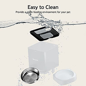 VOLUAS Cat Dry Food Dispenser with Timer, Automatic Cat Feeders with Desiccant Bag, Programmable Portion Size Control 4 Meals Per Day, 10s Voice Recorder