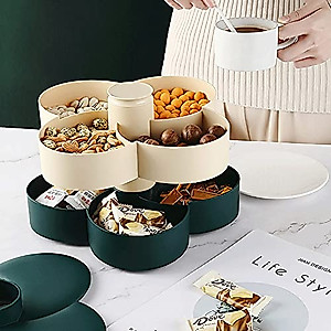 TEMKIN /Bowl Birthday Party Supplies Plate Tray 4-Section Candy Snack Salad Desserts Dried Fruit Nuts Plate For Wedding Home Office Party Fruit Bowl for Kitchen Counter Tray