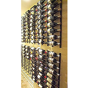 RYB (4 Ft) Wine Rack Wall Mounted,Metal Wall Mounted Wine Rack 12 Bottles, Vertical Wine Rack Wall Mounted Including 12 Silicone Stoppers and One Bottle