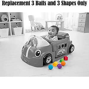 Replacement Parts for Fisher-Price Laugh and Learn Smart Stages Crawl Around Car - DJD09~3 Balls and 3 Shapes ~ Also Works with Models CJM93 and Y7749