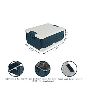 SUINARIM Collapsible Plastic Trunk Organizer for Car Storage Bins/Bags for Clothes, Durable Plastic Storage for Picnic,Shopping,Go Fishing (blue/middle)