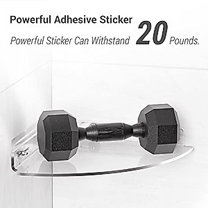 GeekDigg 2 Pack Corner Shower Caddy, Transparent Acrylic Shower Shelves, Wall Mounted No Drilling Traceless Adhesive Bathroom Storage Organizer for Living Room, Toilet and Kitchen