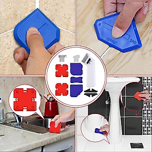 12Pcs Caulking Tool Kit, Professional Silicone Profiling Kit with Sealant Finishing Tools and Caulk Removal Tools