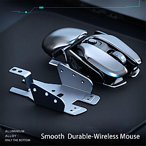 DANCESOUL Unique Look Wireless Mouse with USB＆Type C 2-in-1 Receiver, Rechargeable, Silent Click, Optical, Cordless Mouse for Laptop,PC,Computer,MacBook and All USB Type C Devices-Metal Grey