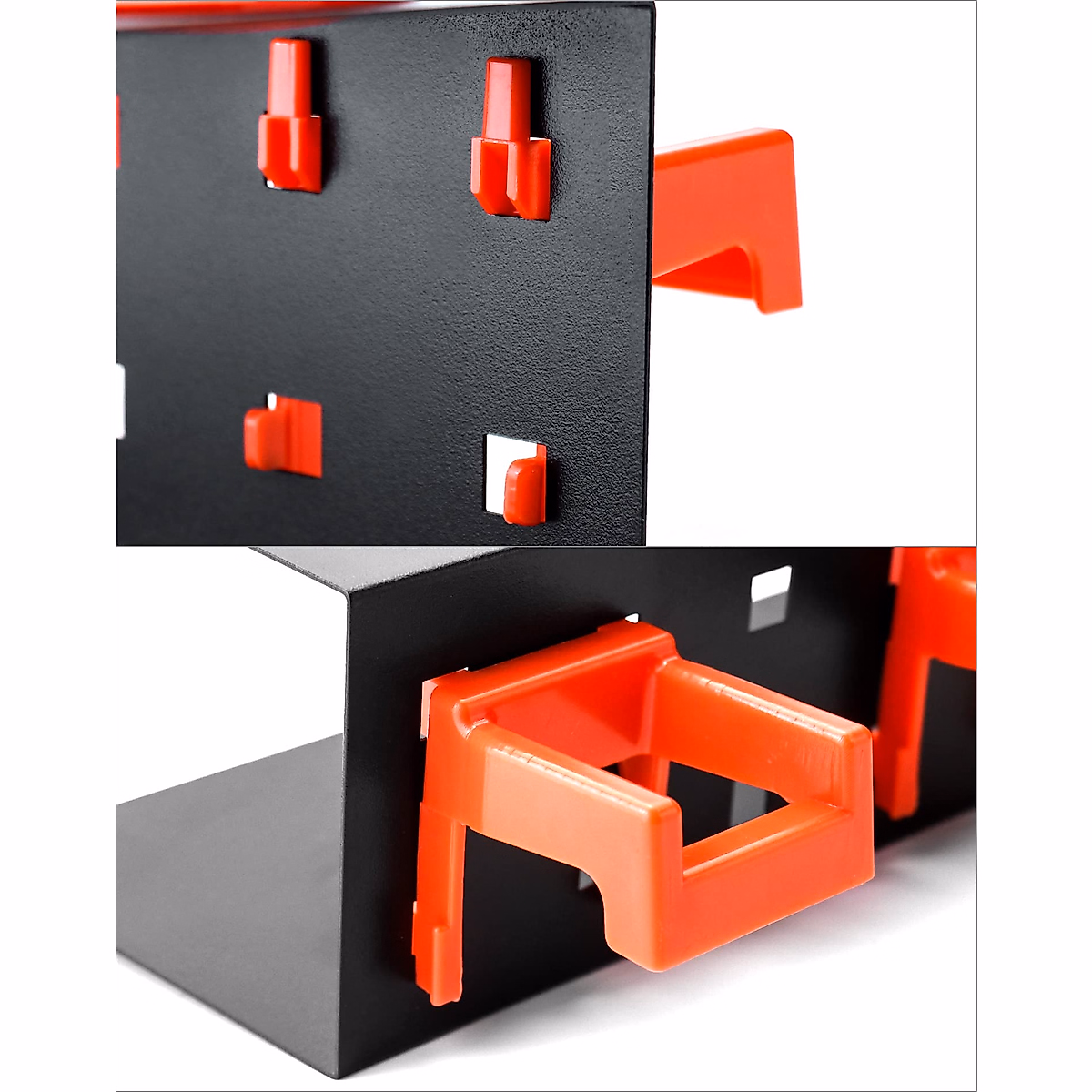 QWORK Wall-mounted Spray Bottle Holder, 2 Pack Aerosol Can Rack Organizer - 5 Holes and 5 Plastic Hooks Included for Tidying Up Your Cleaning and Detailing Tools