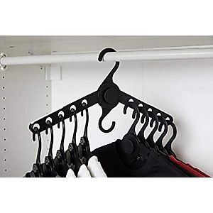 Closet Organizer Foldable Hangers - Bigtime Closet Space Saver - Holds 20lbs Durable & Portable - Use at Home, Dorm, and Office (Black 20 Pack)