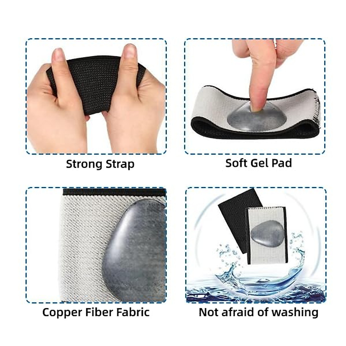 Baygoty 8 Pack Plantar Fasciitis Relief - Foot Arch Support Compression Sleeves/Braces with Gel Pads, Flat Foot Pain Relief Copper Arch Support, Gift for Women Men